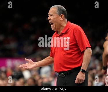 MAR 14 2026: Houston coach Kelvin Sampson shouts instructions to his ...