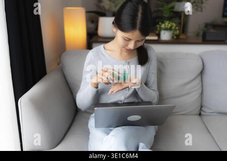 Asian woman healthcare professional video conference consultation ...