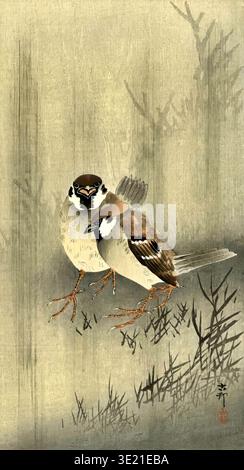 Ohara Koson – Tree Sparrows in Flight (Sparrows in flight), c. 1900 ...