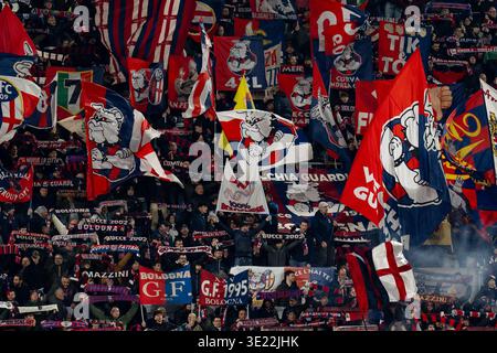 Supporters bologna during UEFA Europa League quarter-final first leg ...