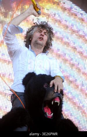 Singer Wayne Coyne of The Flaming Lips band performs during the music ...