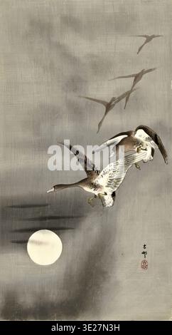 Ohara Koson – Geese in Flight (Ganzen in vlucht) | Archium Stock Photo ...