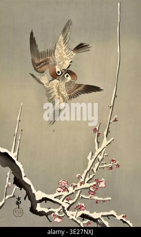 Ohara Koson – Tree Sparrows in Snow (Ringmussen in sneeuw) | Archium ...