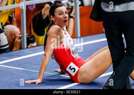 Anna Wielgosz of Poland looks on during the Women's 800m Final of the ...