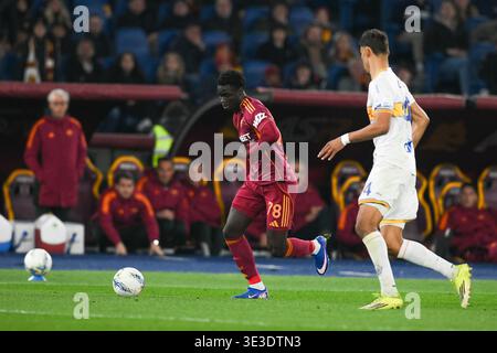 Olimpico Stadium, Rome, Italy - Robinio Vaz of AS Roma under pressure ...