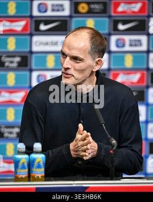 England manager Thomas Tuchel during a press conference at Wembley ...