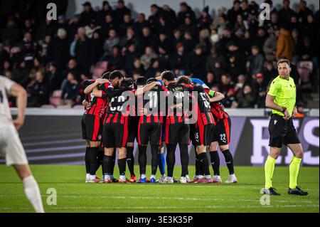 Forest players in a huddle during the Premier League match between ...