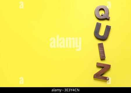 Word QUIZ made of wooden cubes on white background Stock Photo - Alamy
