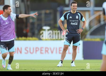 Argentina's Lionel Messi during a training session at the Sporting KC ...