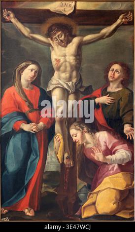 CREMA, ITALY - MARCH 20, 2026: The baroque painting of Communion of St ...
