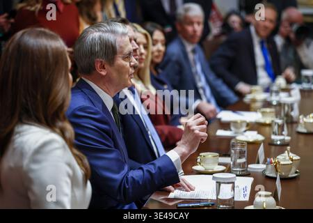 Treasury Secretary Scott Bessent during a press briefing in the James S ...