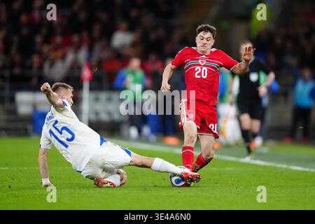 Amar Memic of Bosnia and Herzegovina is tackled by Alistair Johnston of ...