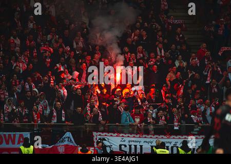 A flare is lit during the FIFA World Cup Group D Australia versus the ...