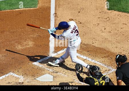 New York Mets' Carson Benge plays during a baseball game Thursday, June ...
