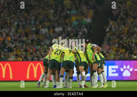 Sydney, 21 March 2026 Australian players line up for team photo at AFC ...
