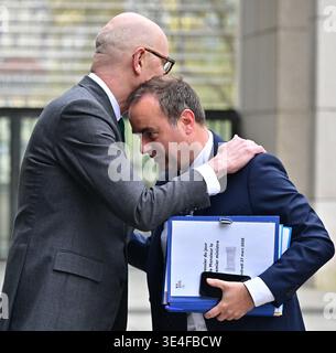 French Finance Minister Roland Lescure arrives to attend the G7 finance ...