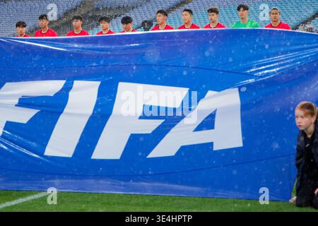 Curacao players line up for anthem prior to during a FIFA Men’s World ...