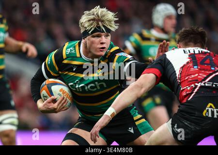 Northampton Saints' Henry Pollock in action during the Gallagher PREM ...