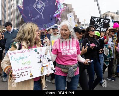 Protestors march towards Auditorium Shores during the No Kings Protest ...