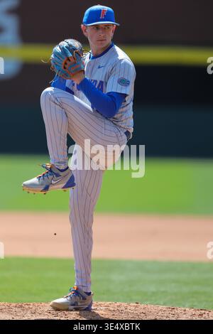 March 29, 2026: Russell Sandefer (17) Florida pitcher releases the ball ...