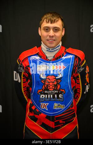 Luke Harris of Buxton Bulls in action during the Challenge match ...