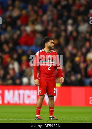 Wales' Jay Dasilva during the international friendly at the Cardiff ...