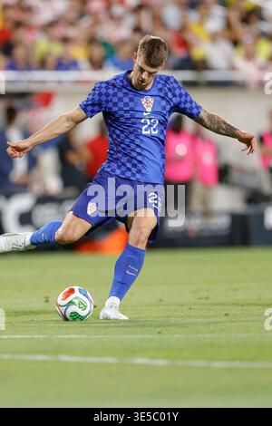 Croatia defender Luka Vušković (22) during the England v Croatia FIFA ...