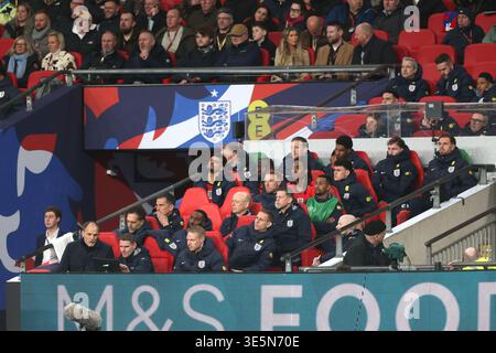 England manager Thomas Tuchel with his players following the FIFA World ...