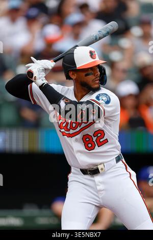 Baltimore Orioles' Jeremiah Jackson (82) plays during a baseball game ...
