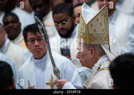 Pope Leo XIV arrives to celebrate the funeral service for late Cardinal ...
