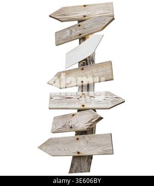 Signpost arrows. Directional sign wooden arrow isolated on white ...