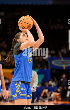 UCLA Bruins guard Lena Bilic (9) looks to pass the ball in the second ...
