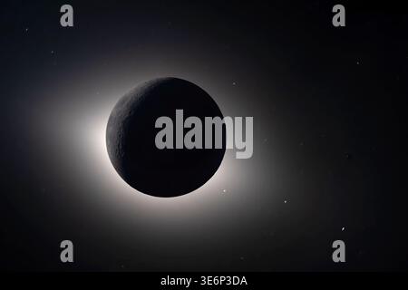 Solar eclipse seen from the Orion capsule during the Artemis II flyby ...