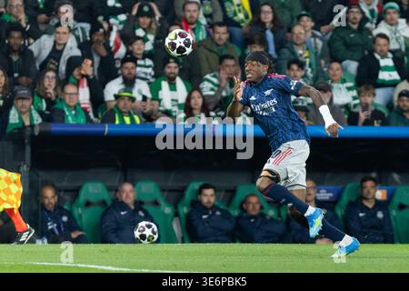 Noni Madueke (A) at the Arsenal v Sporting Club Portugal UEFA Champions ...