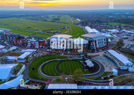 An aerial view overlooking Aintree Racecourse ahead of the Randox ...