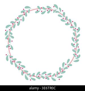 Green Circle Border Frame With Pink Cherry Blossoms Stock Vector Image ...