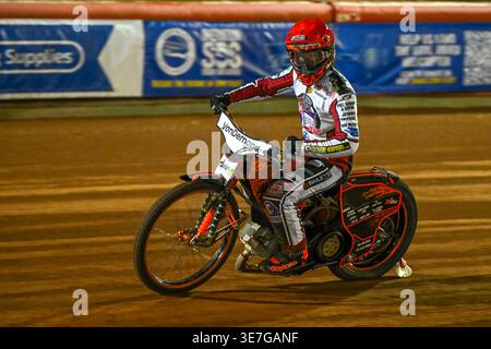 Nicolai Klindt of Redcar Bears in blue leads Heat 15 from Jonas ...