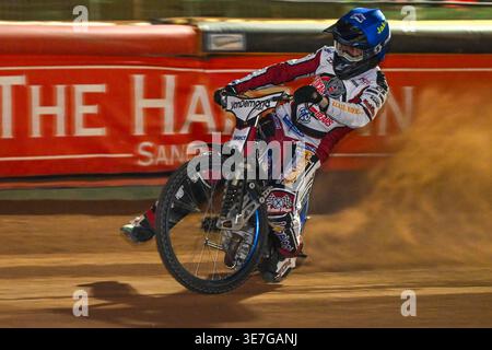 Jake Mulford of Redcar Bears out in front during Heat 14 of the Cab ...