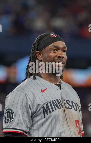 Minnesota Twins' Josh Bell (56) bats during the first inning of a ...