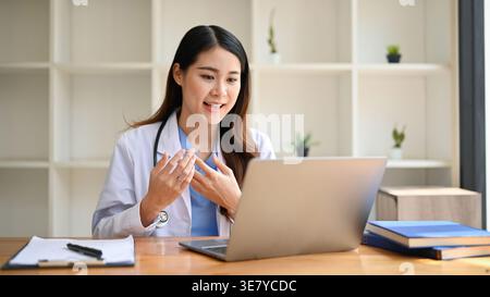 Asian women patient having online medical consultation with doctor ...