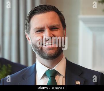 Vice President JD Vance speaks to reporters at Joint Base Andrews, Md ...