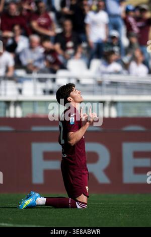Cesare Casadei of Torino FC celebrates goal during the Serie A match ...