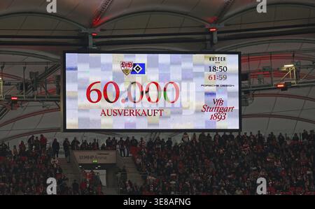 Scoreboard with spectator count, MHP Arena Stuttgart, April 23, 2026 ...