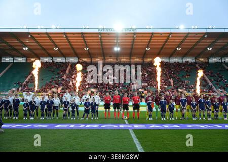 Scotland players line up ahead of the FIFA World Cup Group C match at ...