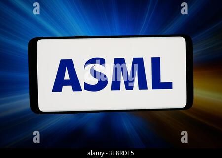 In this photo illustration, the ASML logo is seen displayed on a ...