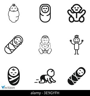 Set of minimalist line icons depicting a wide range of concepts ...