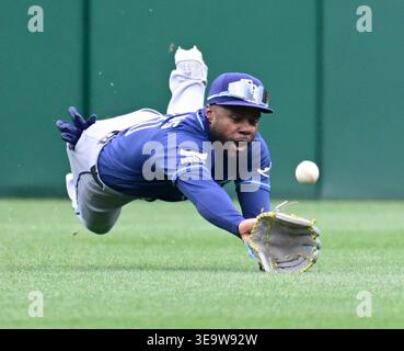 Tampa Bay Rays' Cedric Mullins takes a stride during the seventh inning ...