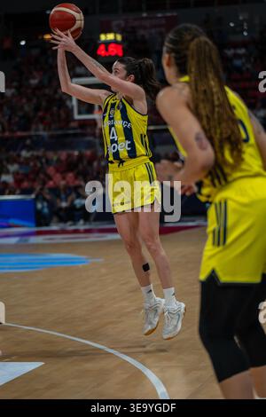 Zaragoza, Spain. 19 April 2026. The Fenerbahce players celebrate their ...