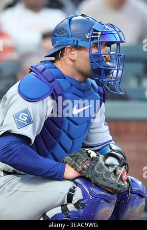 Los Angeles Dodgers' Dalton Rushing at bat during the fourth inning of ...