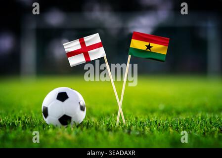 England and Ghana on the pitch flags ahead of the FIFA World Cup Group ...